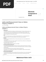 Units and Measurements Formula Sheet Class11 | PDF