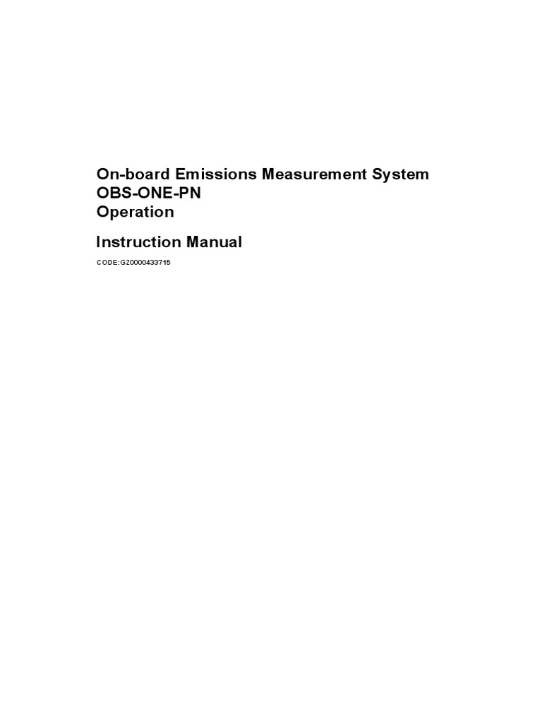 OBS-ONE-PN Operation Manual | PDF
