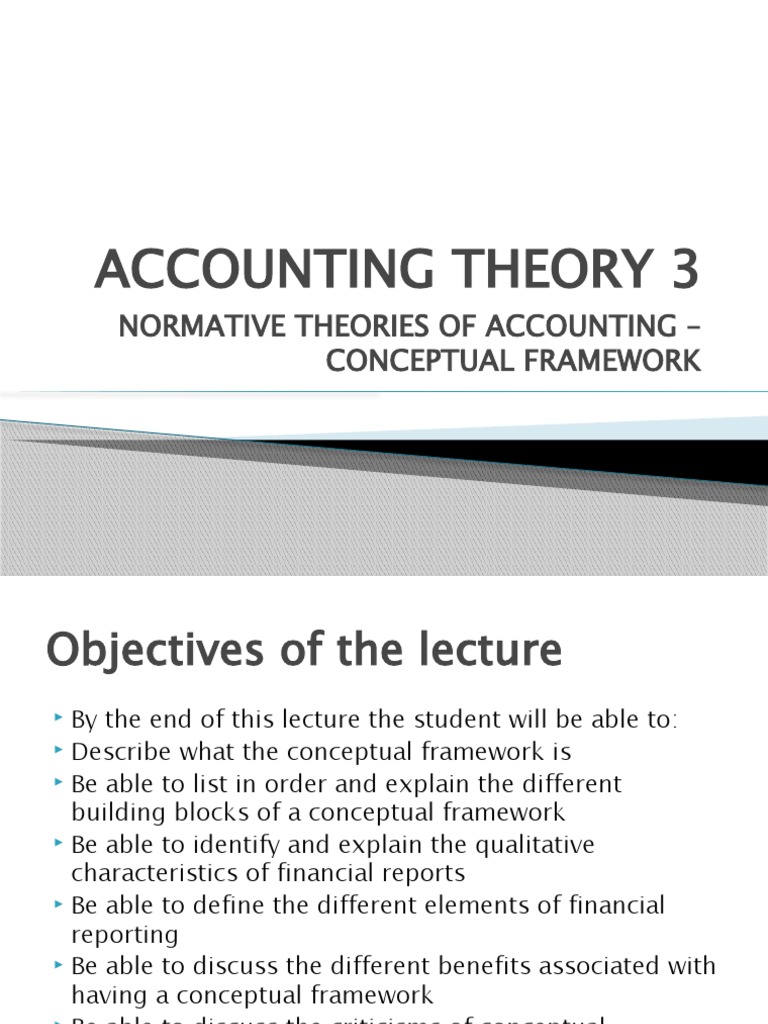 ACCT 372 Lecture 6 Normative Theories Conceptual Framework Notes | PDF ...