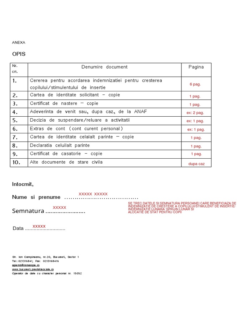 Anexa Opis Icc Model | PDF