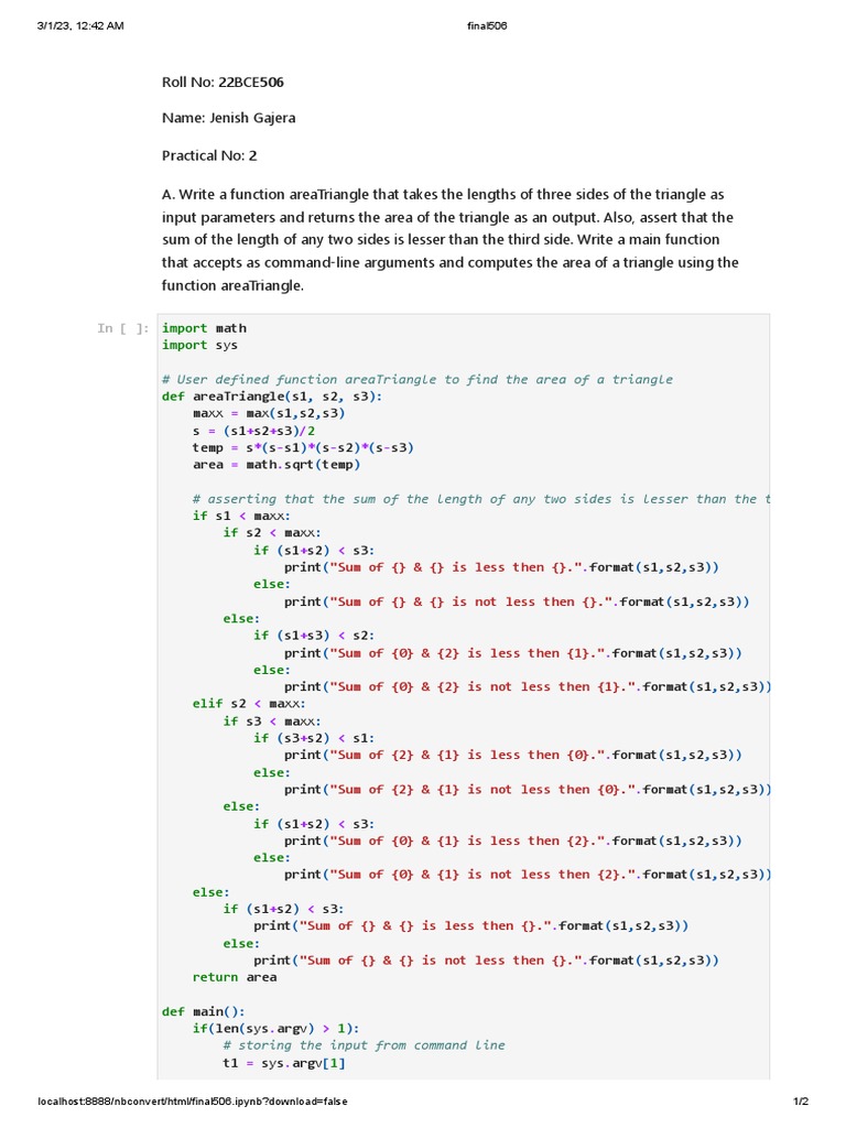 Practical506 Practical2 | Download Free PDF | String (Computer Science) | Function (Mathematics)