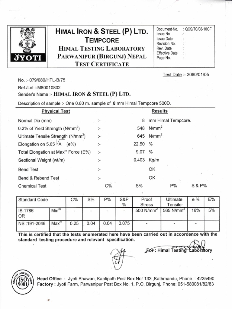 Himal Steel Text Report | PDF