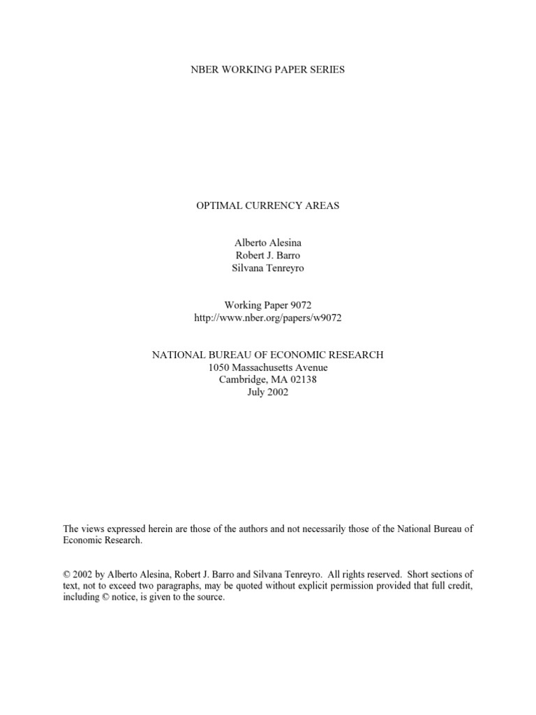 Nber Working Paper Series | PDF | Monetary Policy | Euro