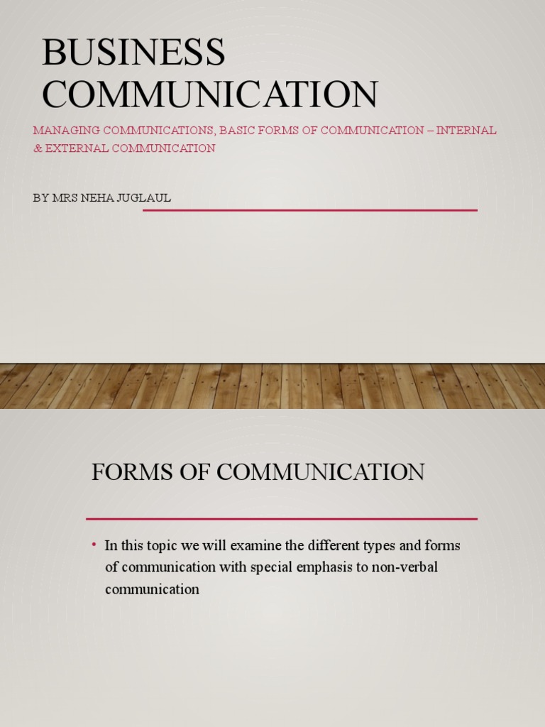 Types and Forms of Business Communication | PDF | Communication ...