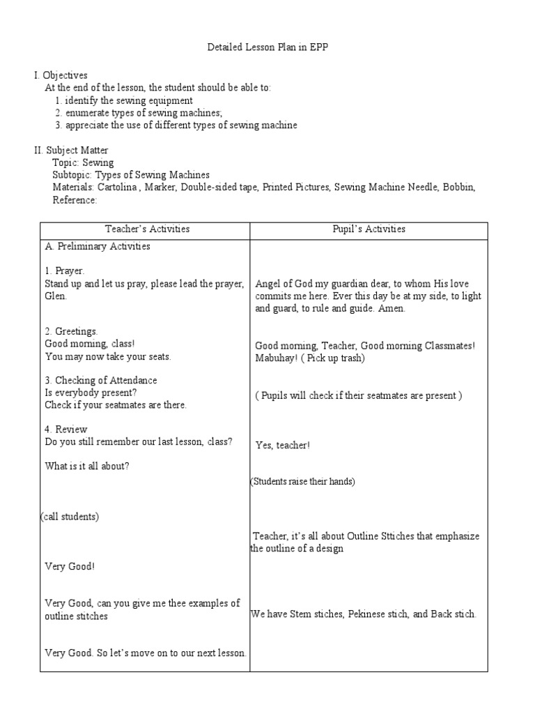 Epp Detailed Lesson Plan | PDF