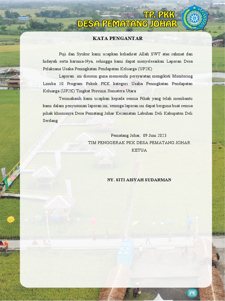 Laporan UP2K PKK Gelari Pelangi | PDF | Karier & Perkembangan