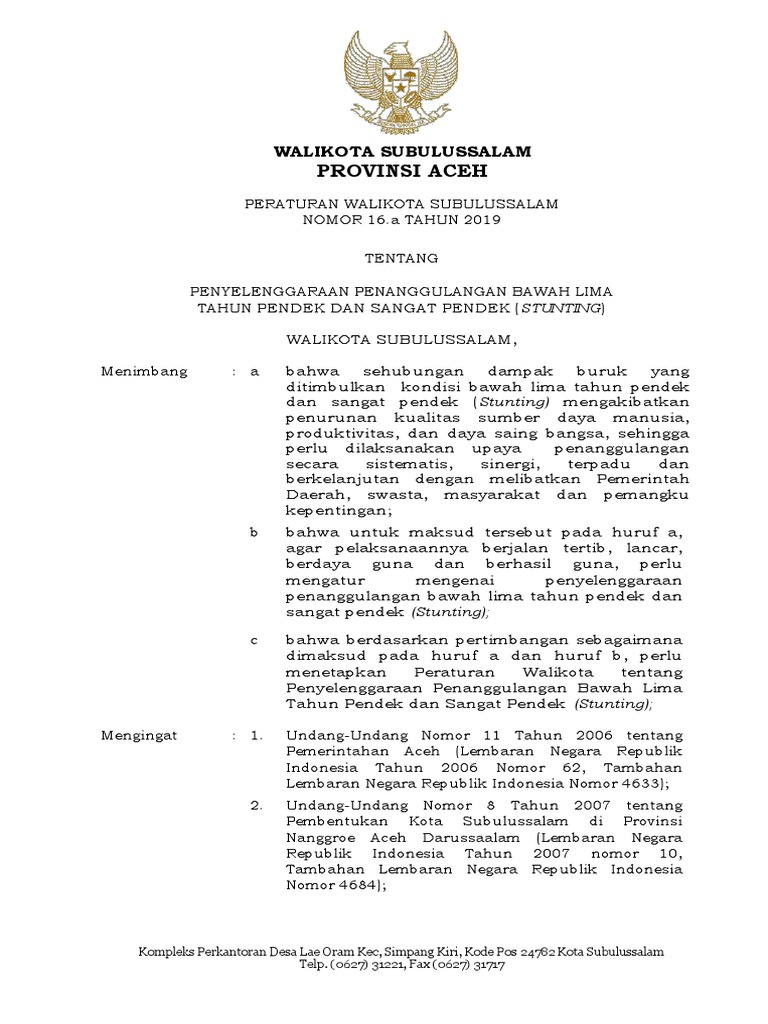 Perwal Stunting | PDF