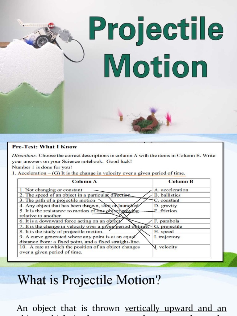 Grade 9 - Science (PROJECTILE MOTION) | PDF
