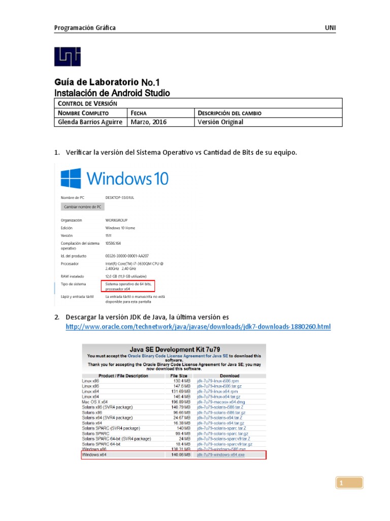 Guía de Laboratorio. Instalación y Ambiente de Android Studio | PDF | Android (sistema operativo ...