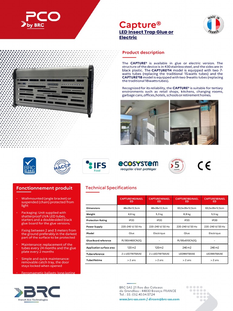 BRC-FICHE TECHNIQUE_CAPTURE LED-PCO EN | PDF