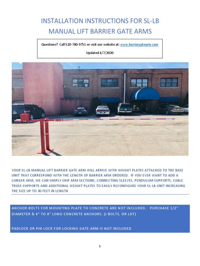 Install Manual SL-LB 2020 | PDF | Screw | Concrete