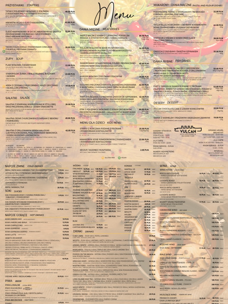 Menu Karta Jesien Zima | PDF