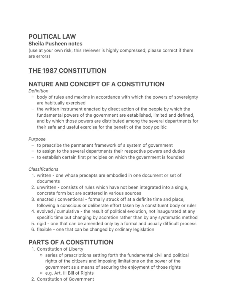 Political Law Reviewer 2022 | PDF | Taxes | Eminent Domain