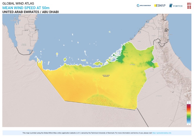 UAE Wind Speed Map at 50m Height | PDF | Law