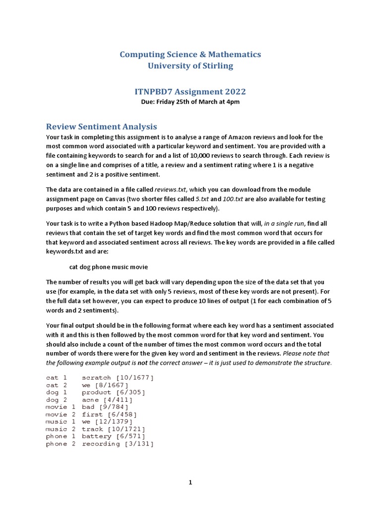 BD7 Assignment S22 | PDF | Apache Hadoop | Map Reduce