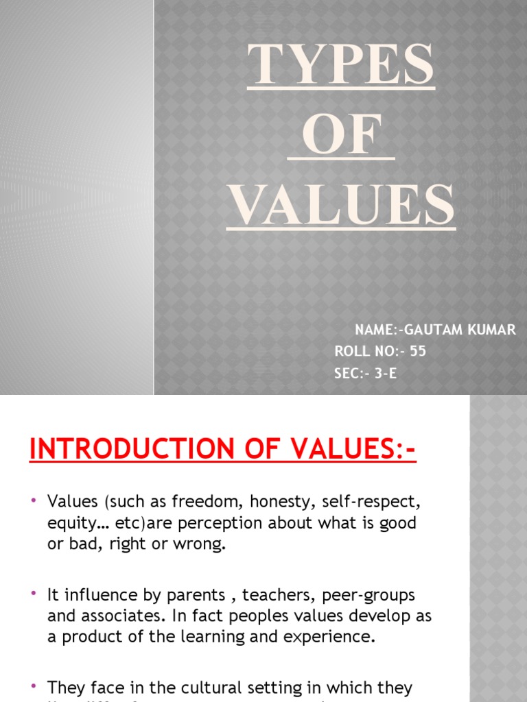 TYPES of Value | PDF | Goal | Happiness