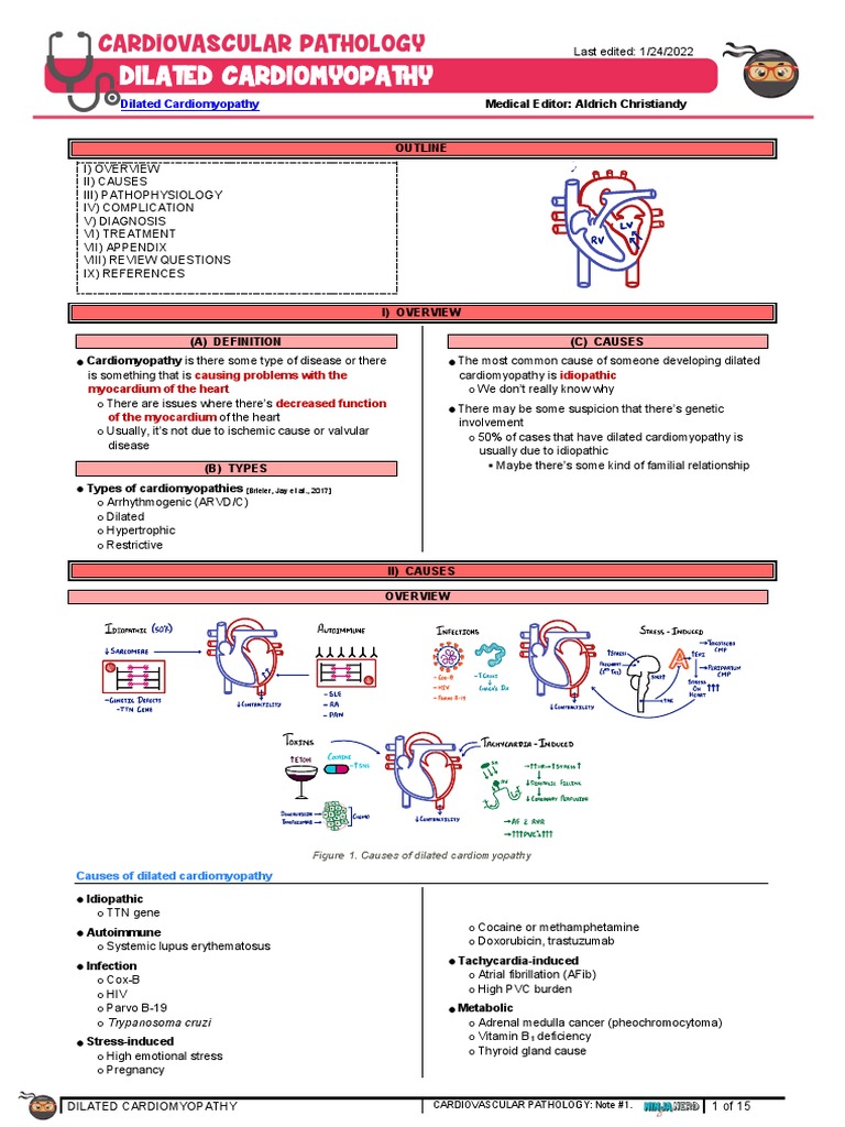 Dilated Cardiomyopathy Notes Atf | PDF | Atrium (Heart) | Heart