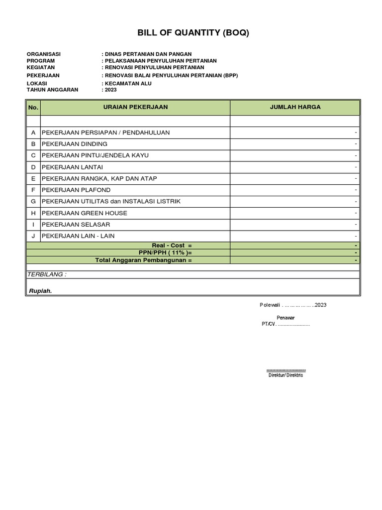 3.boq Kantor BPP Alu | PDF