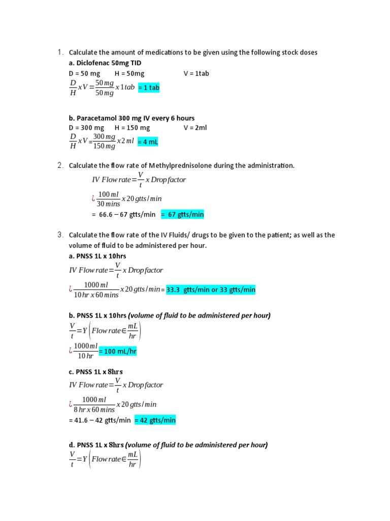 DRUG COMPUTATION Sle | PDF