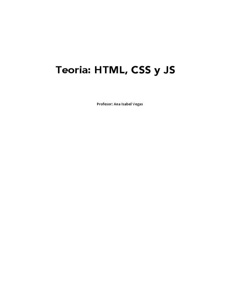 Teoria HTML, Css y Js | PDF