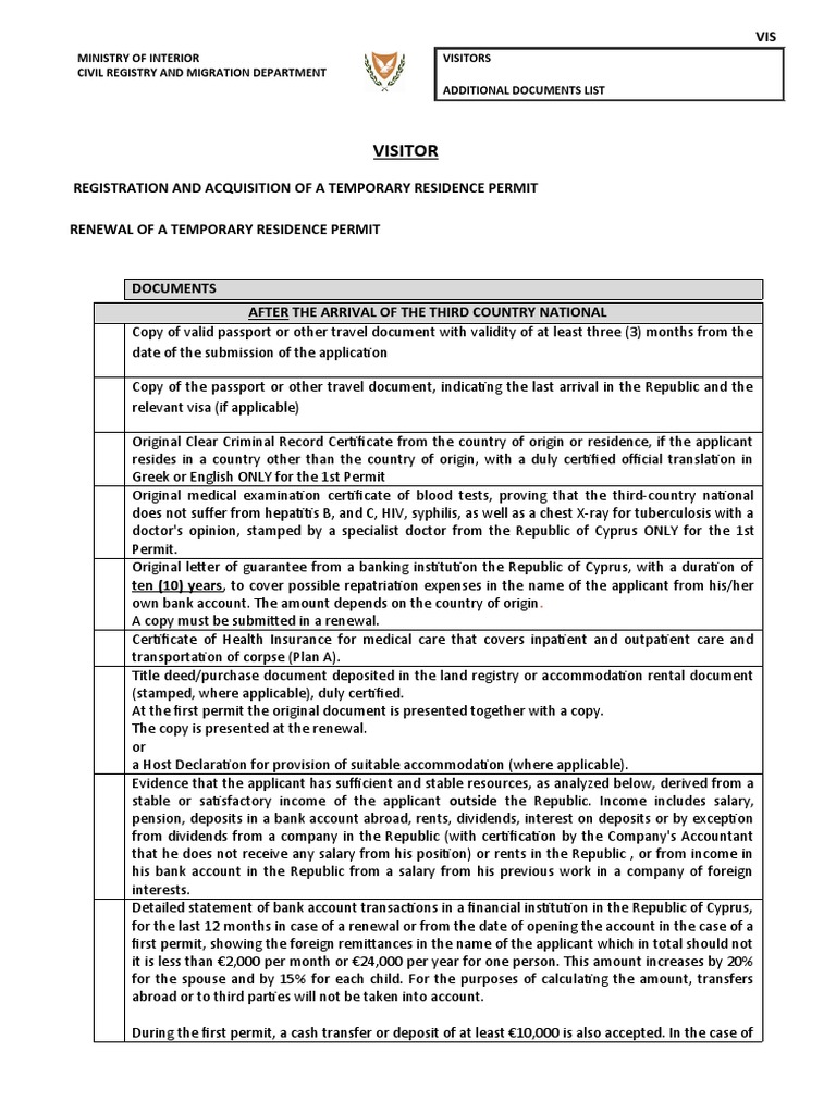 Visa Application Cyprus | PDF | Deposit Account | Banks