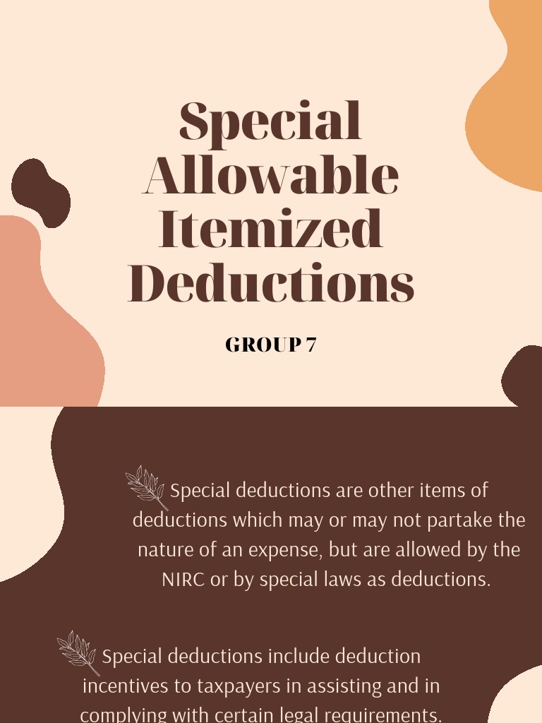 Special Allowable Itemized Deductions | PDF | Finance & Money Management