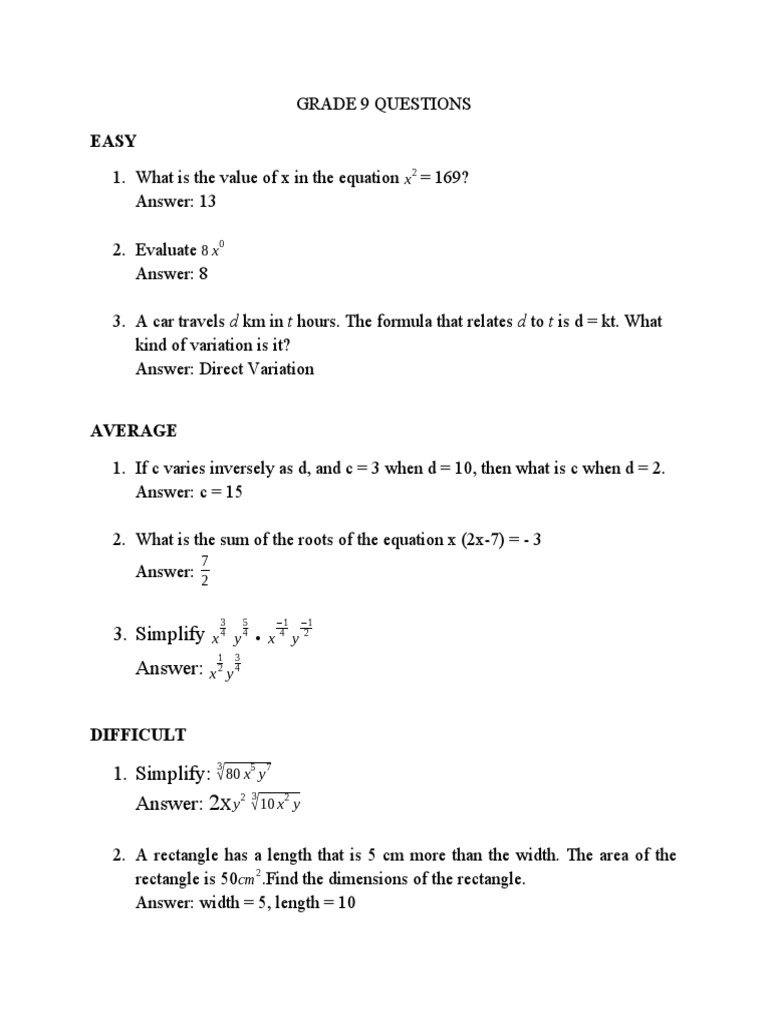 GRADE 9 QUIZ BEE QUESTIONS | PDF