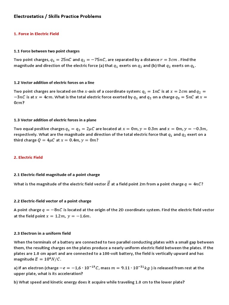 Electrostatics Problems | Download Free PDF | Capacitor | Capacitance