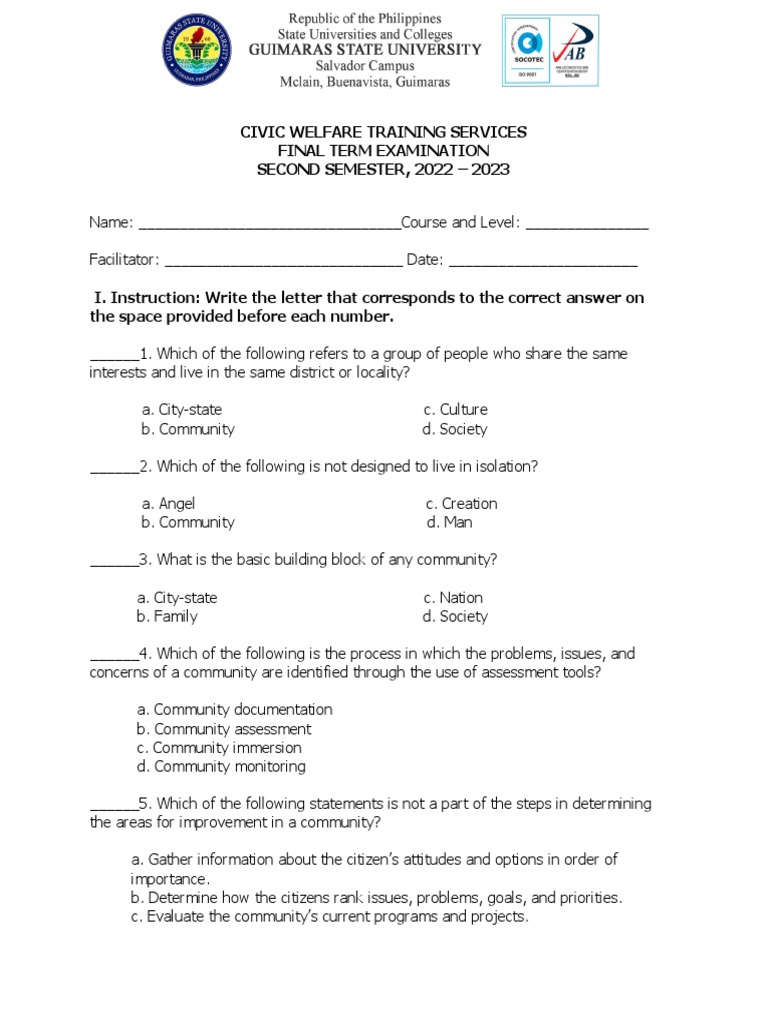 CWTS Final Exam 2022 2023 | PDF | Art