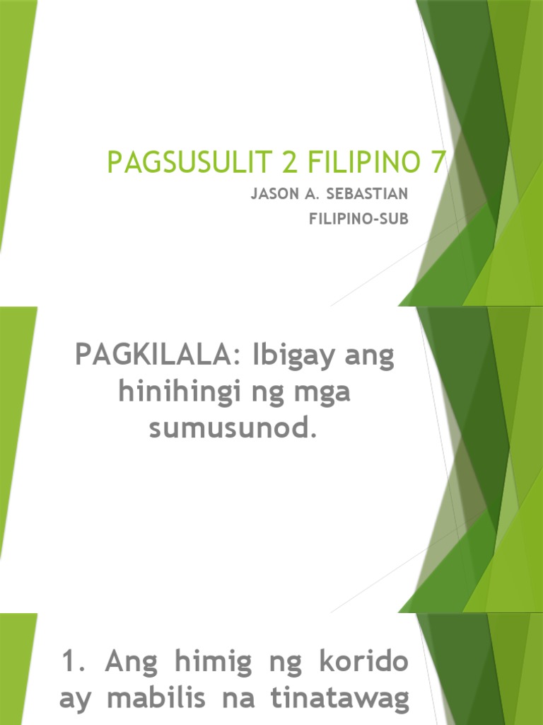Pagsusulit 2 Filipino 7 | PDF