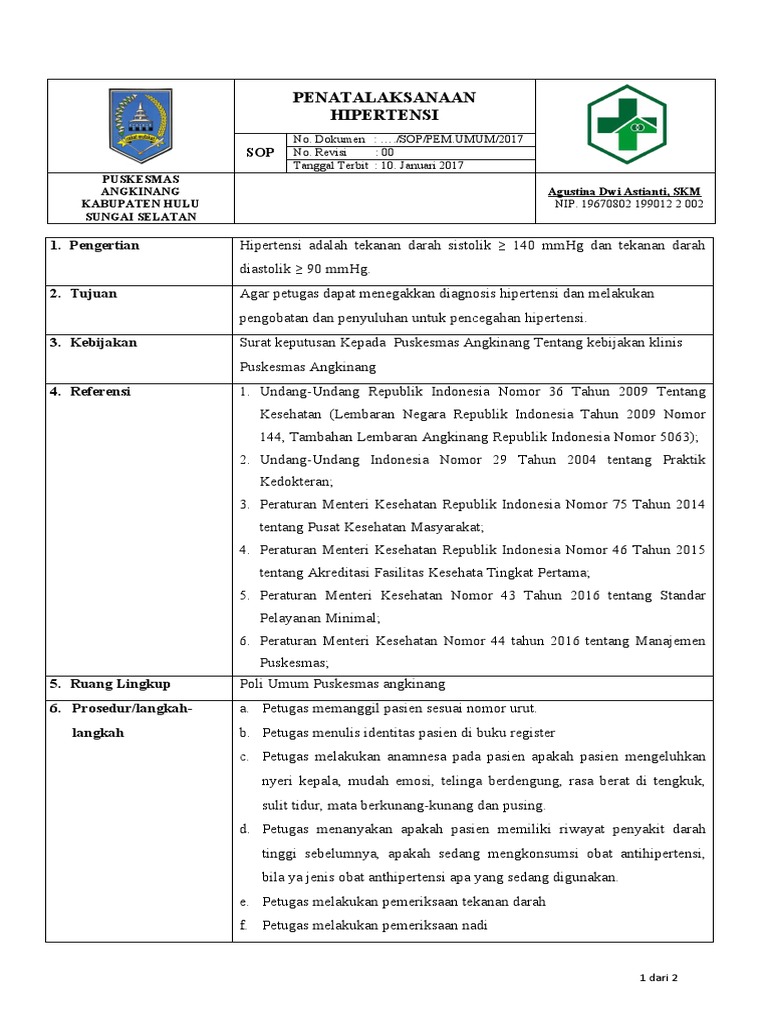 Sop Hipertensi Ok | PDF