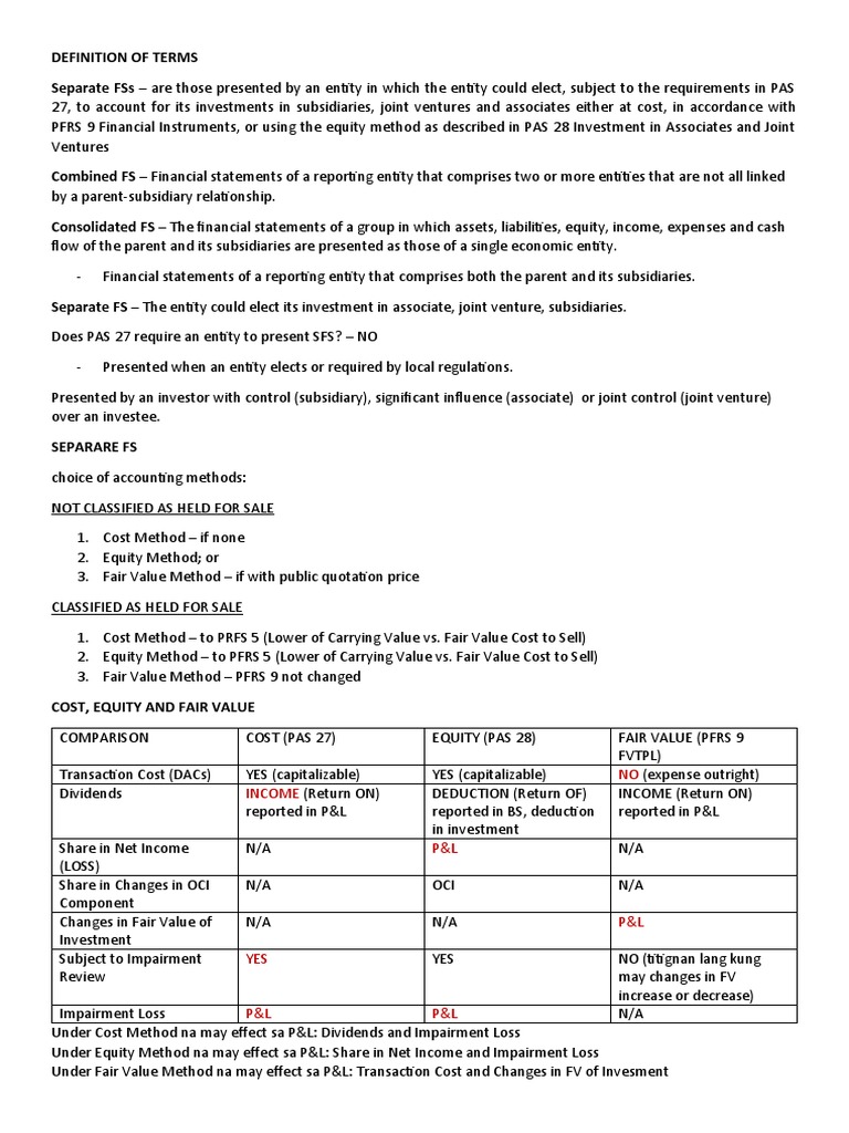 Separate and Consolidated Fs - ABC | PDF