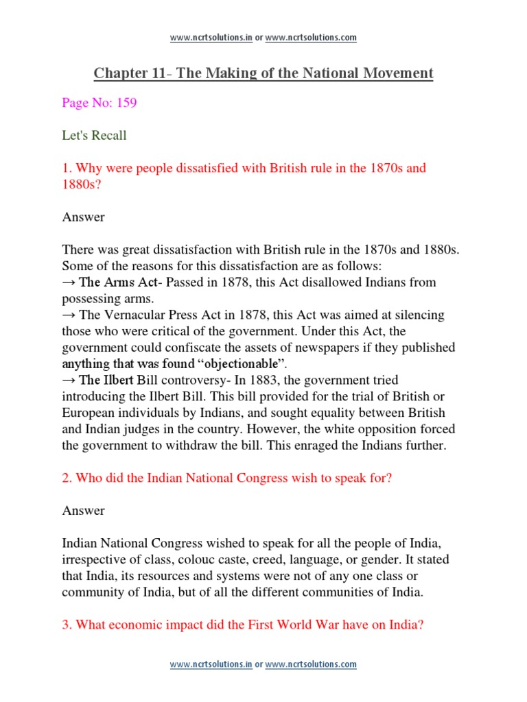 Class 8 History CH 11 | PDF | British Raj | Partition Of India