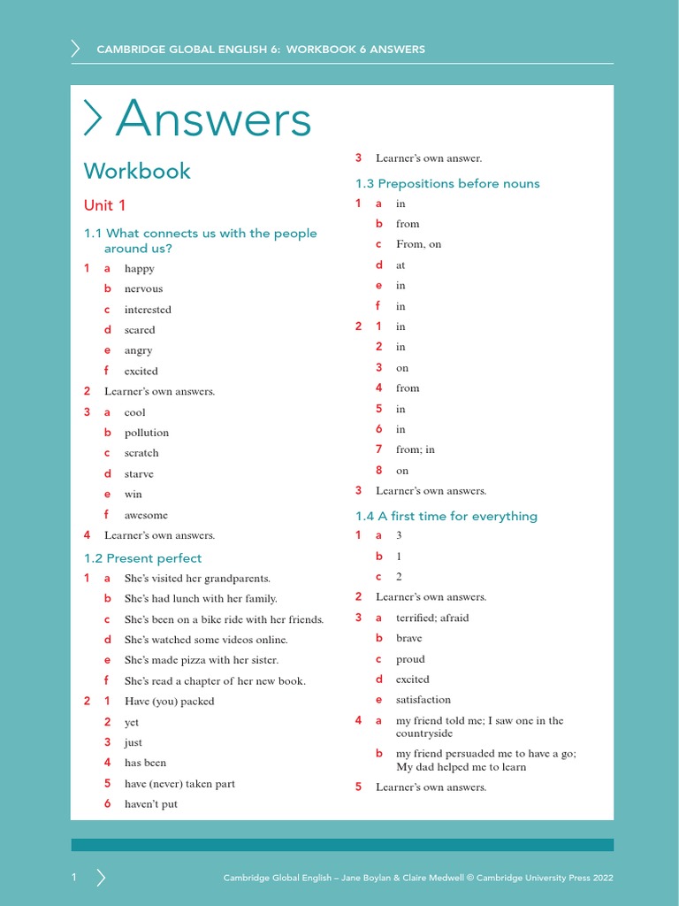 GE 6 Workbook Answers | PDF | Whales | Animation