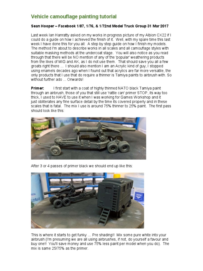 Vehicle Painting Tutorial - Sean Hooper | PDF | Paint | Acrylic Paint