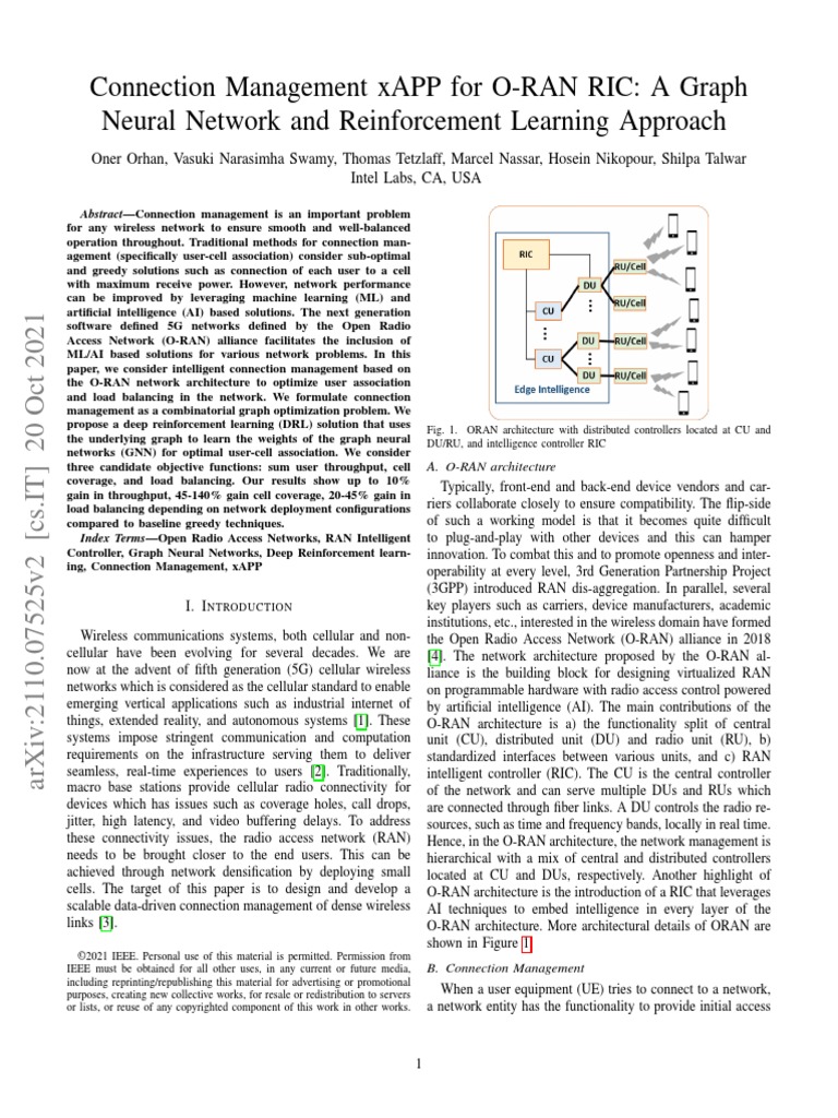 6 - Connection Management xAPP For O-RAN RIC A Graph Neural Network and Reinforcement Learning ...