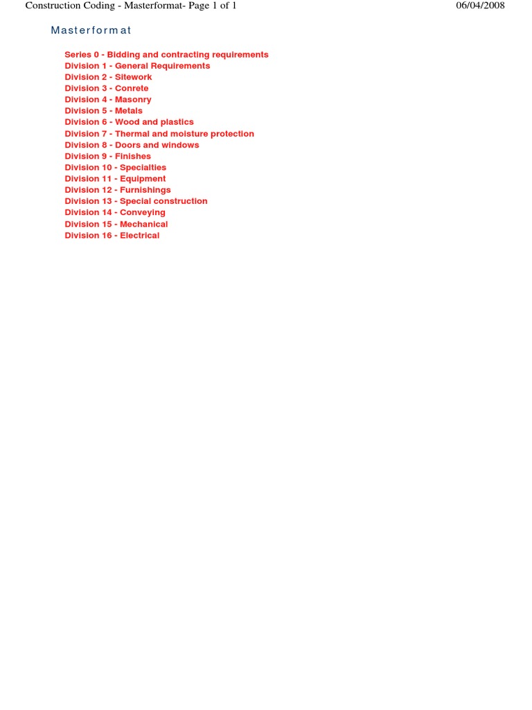 Masterformat | PDF | Door | Flooring