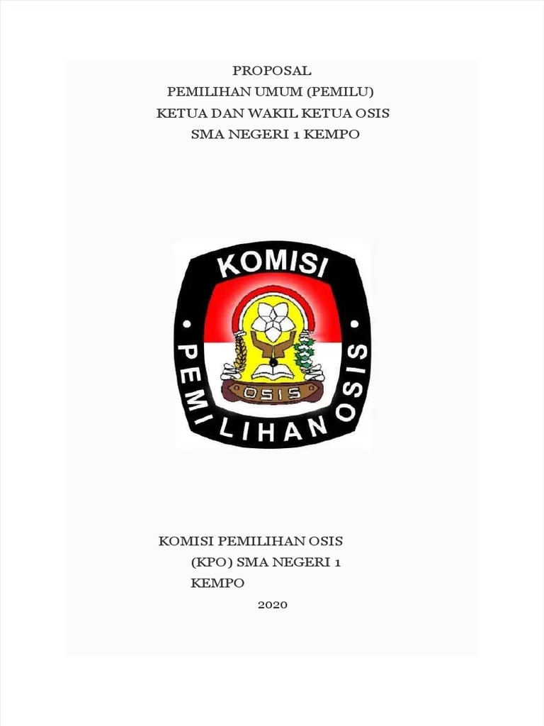 PDF Contoh Proposal Pemilihan Ketua Dan Wakil Ketua Osis | PDF