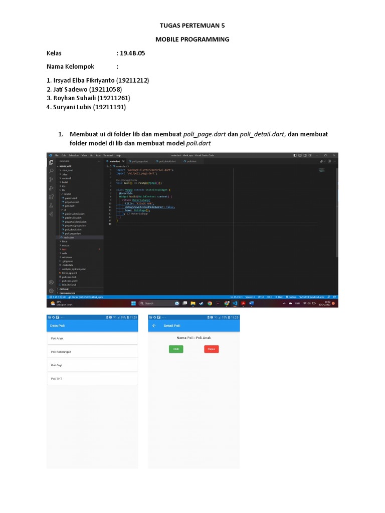Mobile Programming - Tugas Pertemuan 5 | PDF Mobile Programming - Tugas Pertemuan 5 | PDF