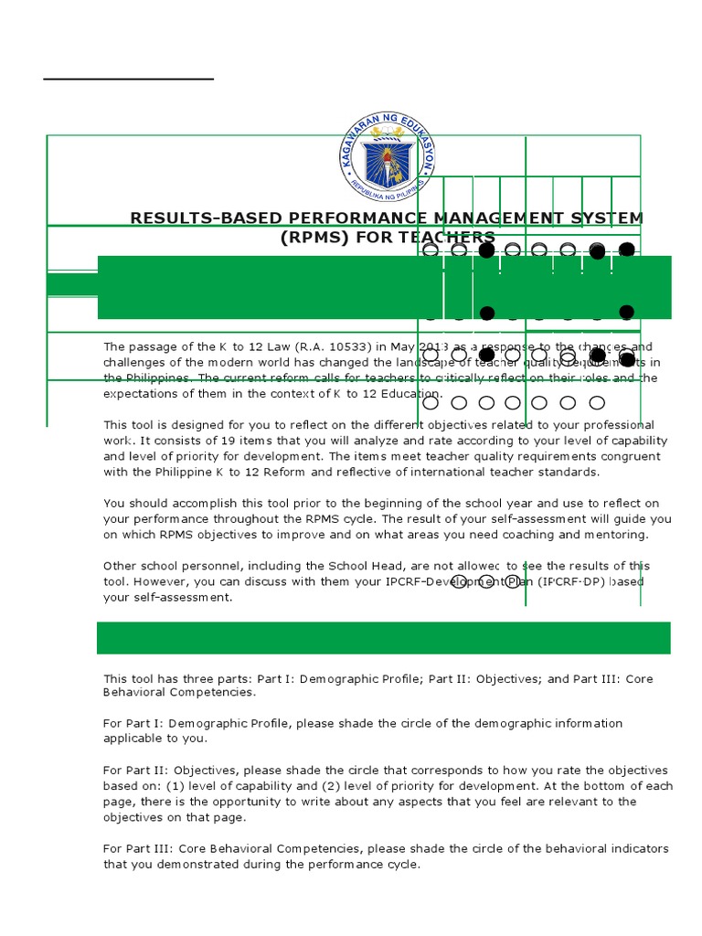 Appendix 5A SAT RPMS For T I III SY 2021 2022 in The Time of COVID 19 ...