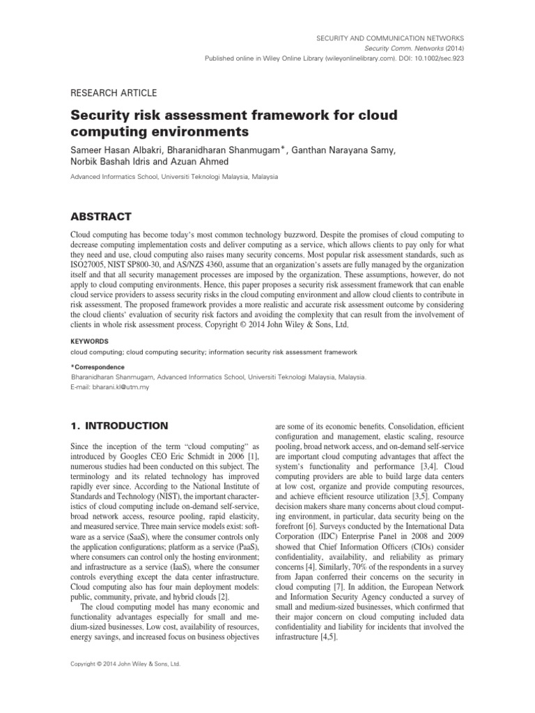Australia Standards and New Zealand Standards (ASNZS) 4360 (Albakri2014 ...