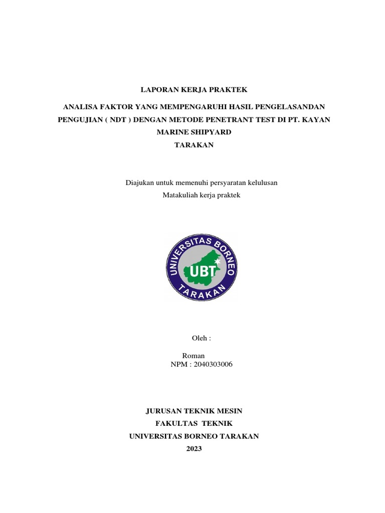 Analisa Pengujian NDT di Kayan Shipyard | PDF