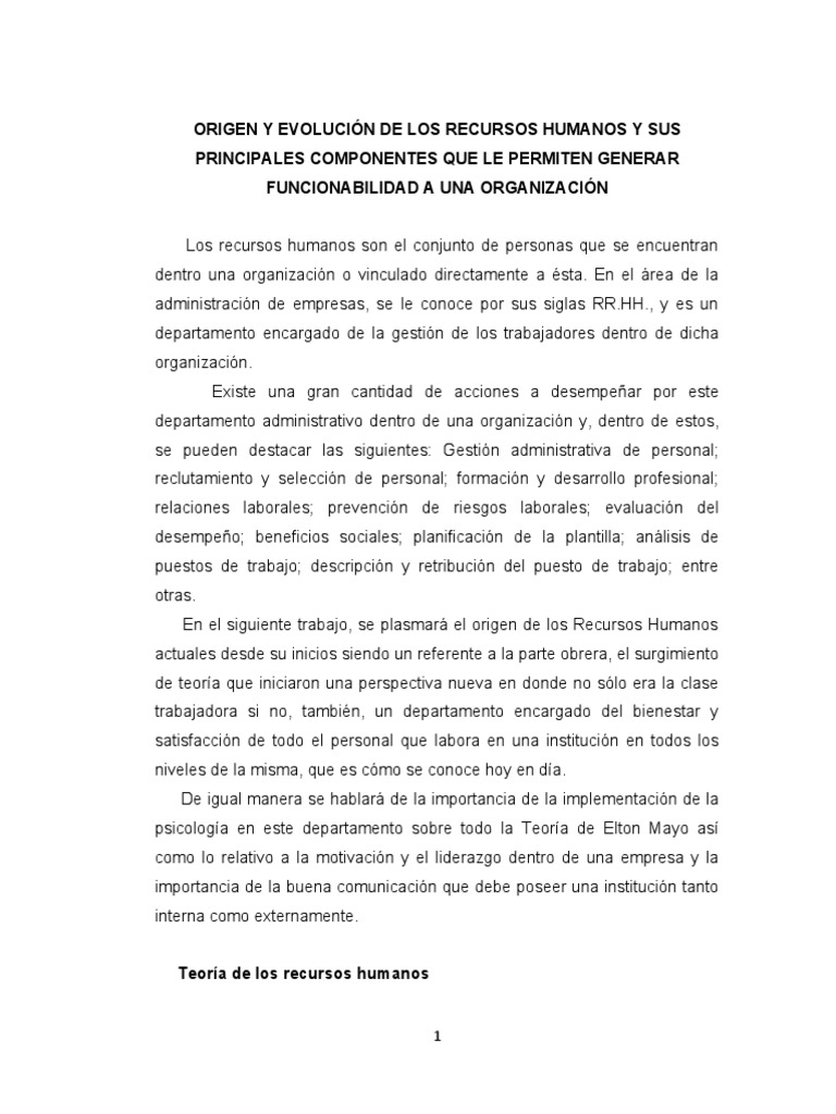 Informe - Recursos Humanos | PDF | Gestión de recursos humanos | Motivación
