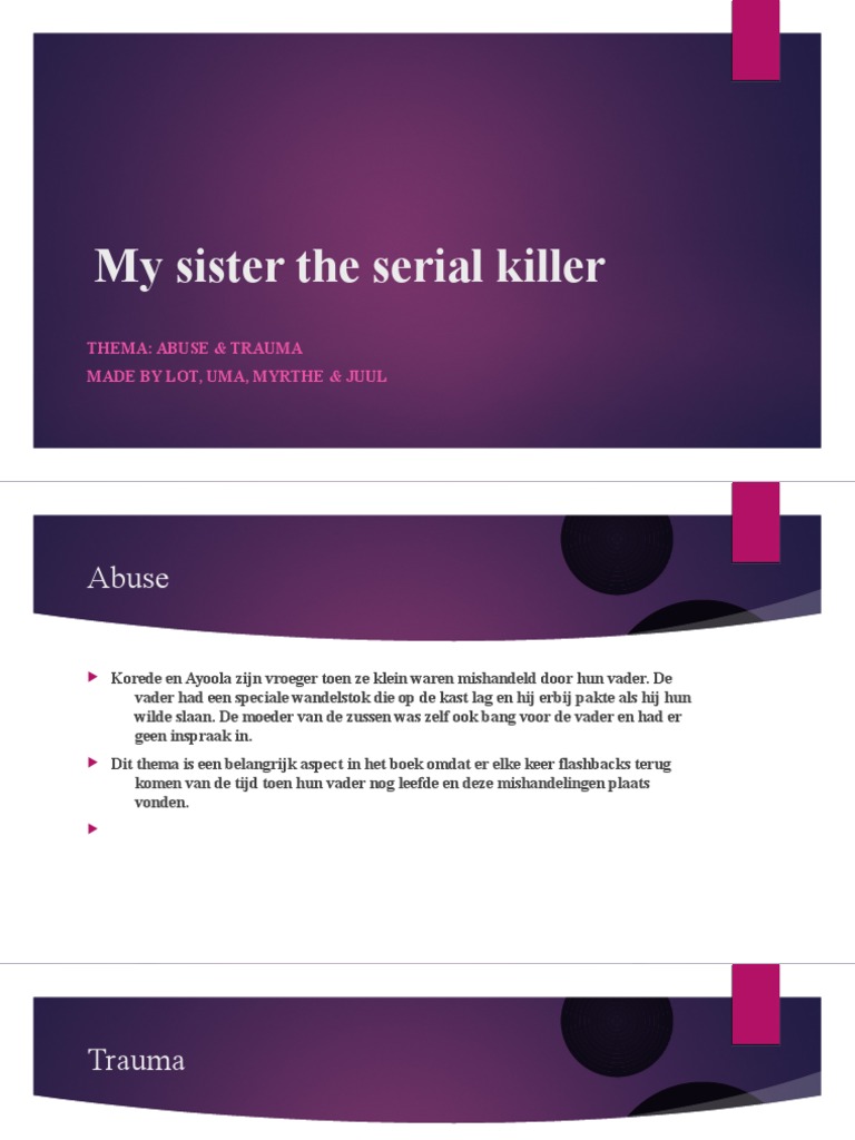 My Sister The Serial Killer Abuse en Trauma | PDF