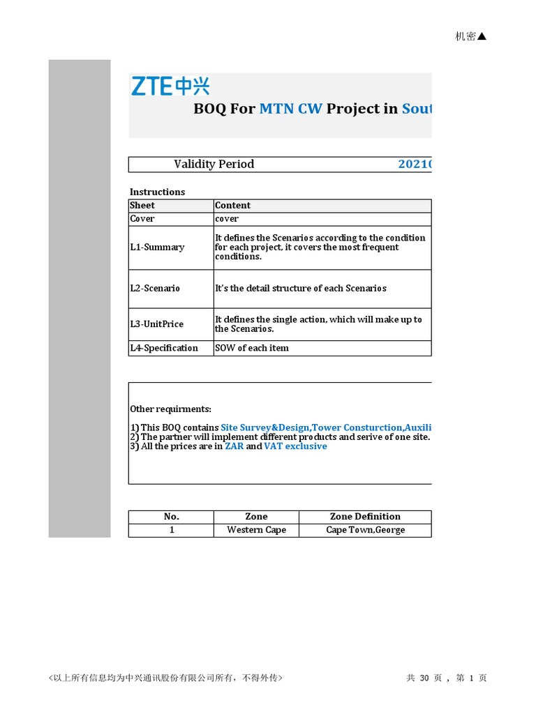 Annex C1 BOQ(Bill of Quantity) | PDF