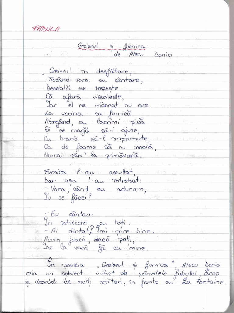 Alecu_Donici_Greierul_si_furnica | PDF