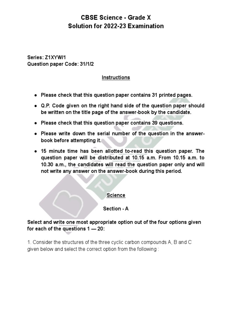 Science Paper Solutions 2023 | PDF | Birth Control | Kidney