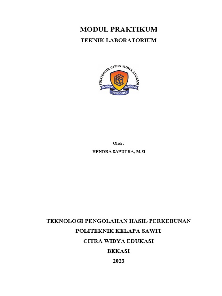 Modul Praktikum Teknik Laboratorium | PDF