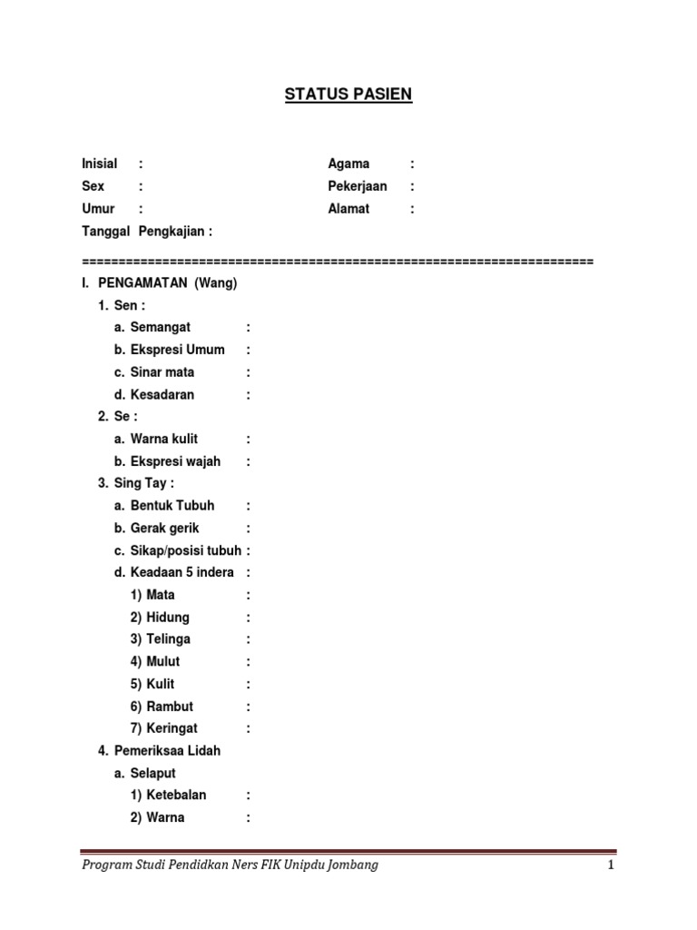 Status Pasien dalam Pendidikan Ners | PDF