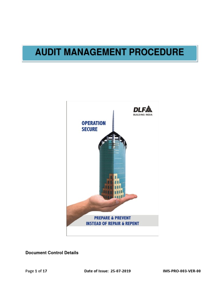 IMS-PRO-003-VER 00 - Audit Managment Procedure | PDF | Audit | Auditor ...